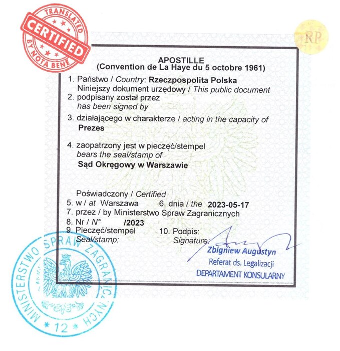 Apostille In Poland